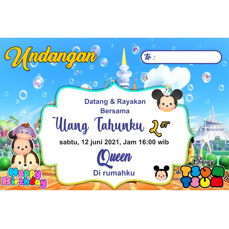 Jual Cetak undangan ulang tahun anak ultah anak murah custom harga per ...