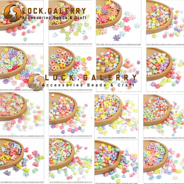 Jual Manik Manik Mote Pastel Bunga Love Bintang Mute Bulat Bahan ...