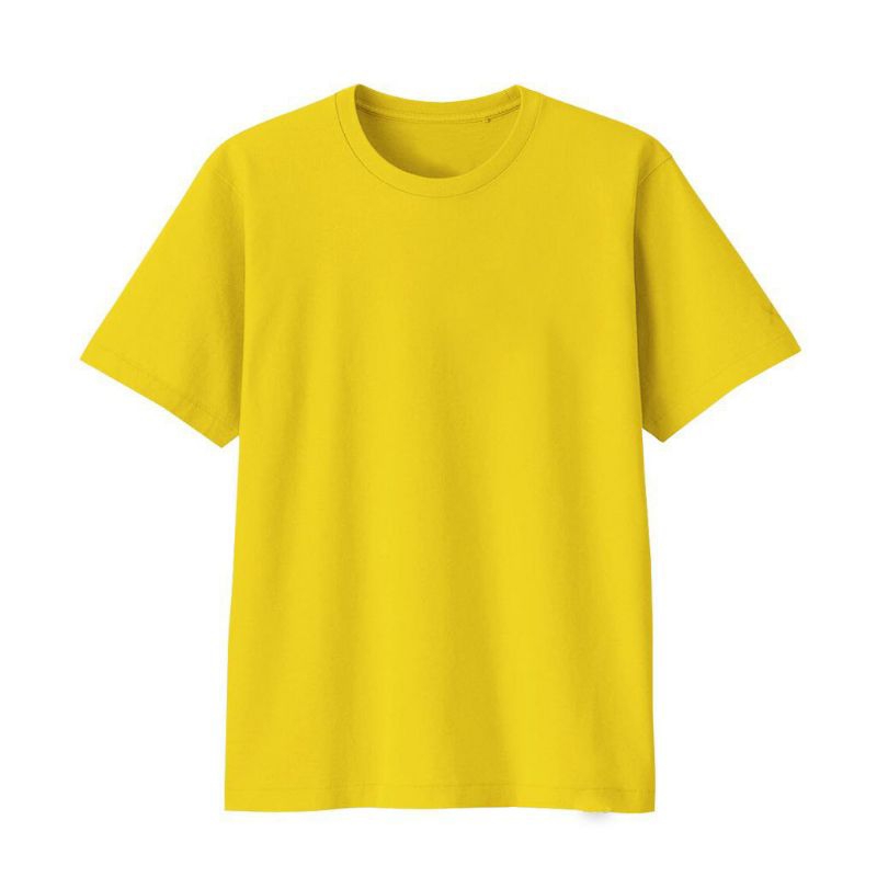 Jual Kaos Polos Pria dan Wanita Warna Kuning Kenari Lengan Pendek Leher ...
