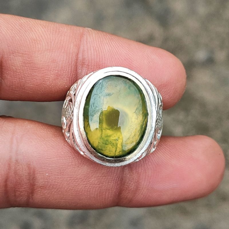 Jual CINCIN BATU AKIK LUMUT SUNGAI DAREH PUCUK PISANG KODE 02583 ...