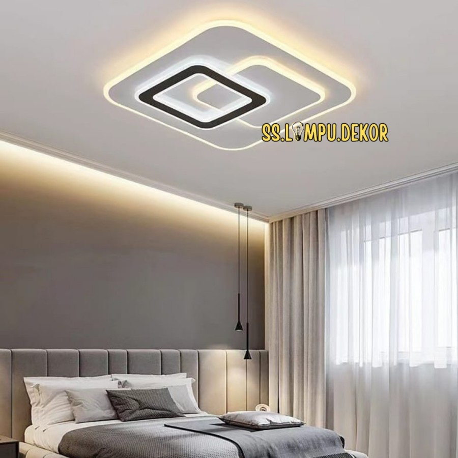 Jual LAMPU HIAS PLAFON LED MINIMALIS KOTAK MODERN TEMPEL PLAFON | Shopee Indonesia