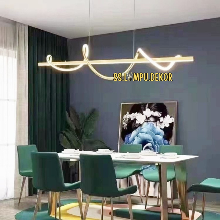 Jual LAMPU GANTUNG MINIMALIS LED FLEX GOLD PANJANG MODERN MEWAH ...