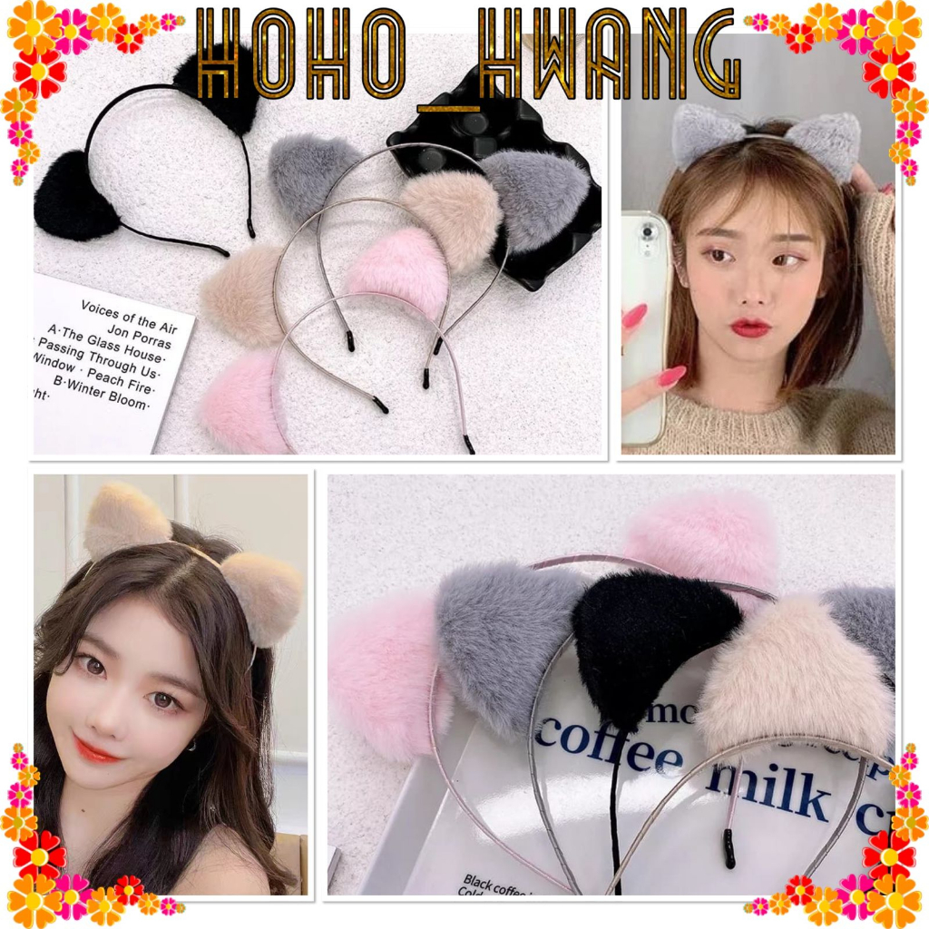 Jual HOHO_HWANG (A-3) Bando Korea telinga kucing || Bandana rambut ...