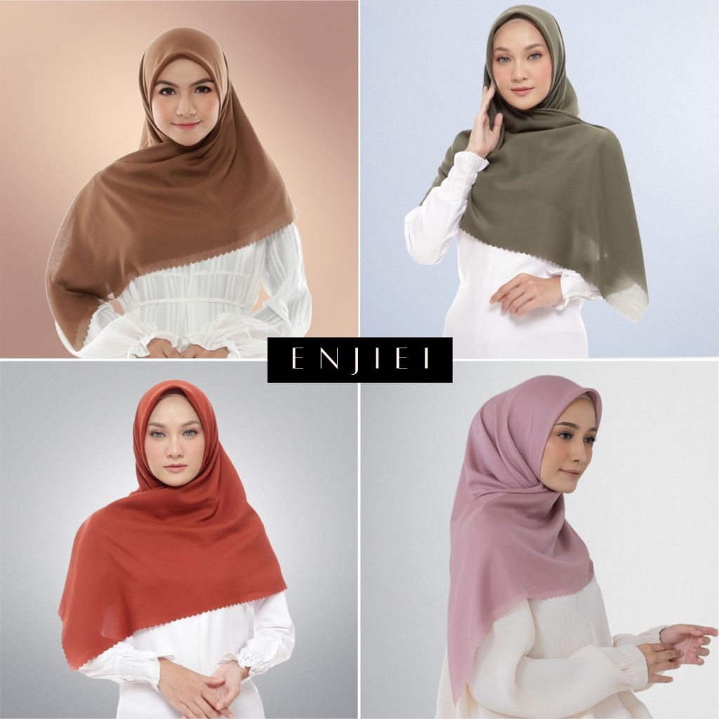 Jual ENJIEI - Hijab Voal Premium Polos Laser Cut 110x110 | Shopee Indonesia
