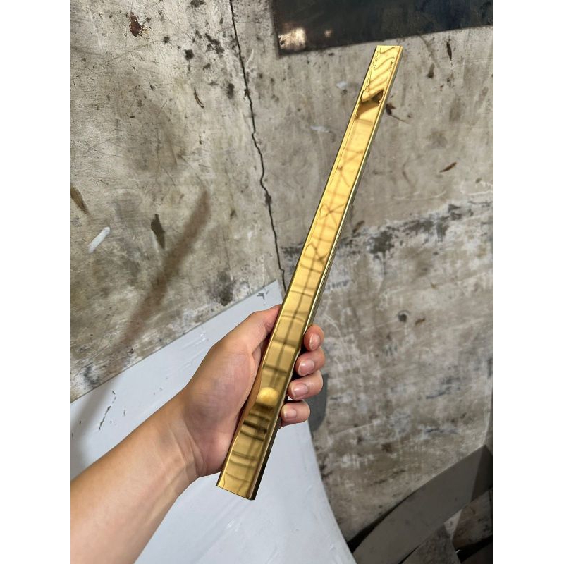 Jual list U stainless steel 201 mirror gold 1cm x 1.5cm x 1cm tebal ...