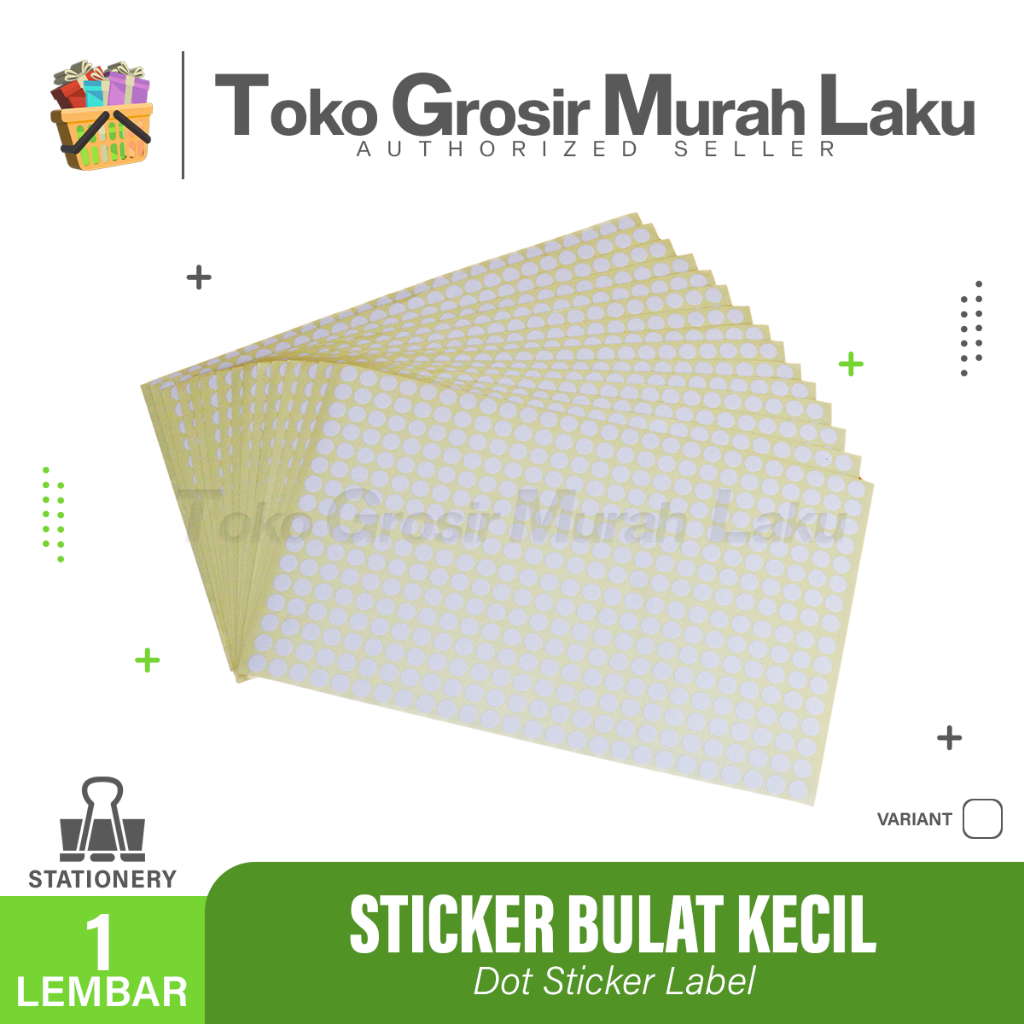 Jual LABEL STIKER PUTIH BULAT KECIL 8 mm STIKER DOT/STIKER BULAT MINI ...