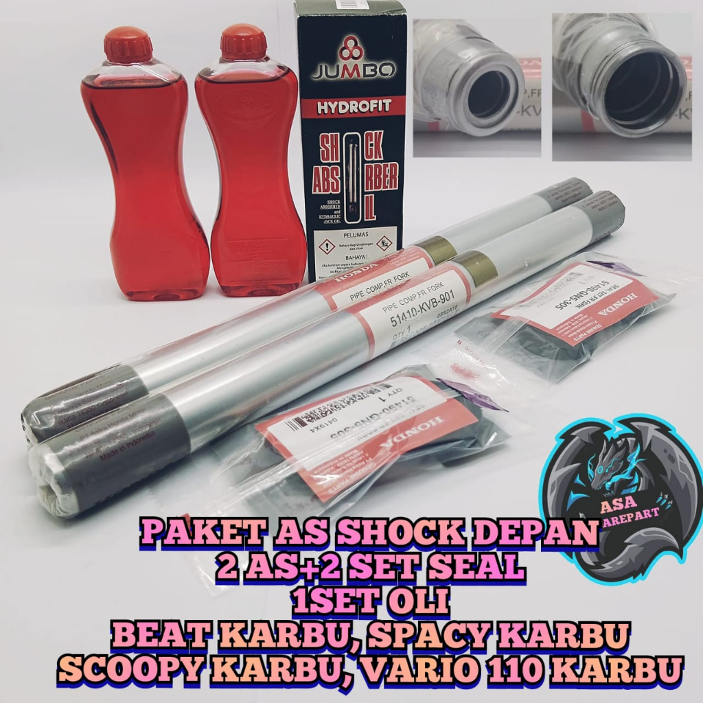 Jual PAKET AS 2 Batang+2 set seal+1set oli SHOCK DEPAN KVY asli ...