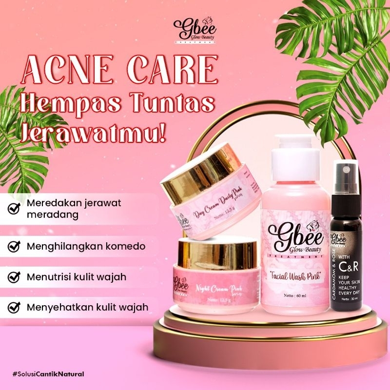 Jual paket acne untuk kulit berjerawat gbee glow beauty | Shopee Indonesia