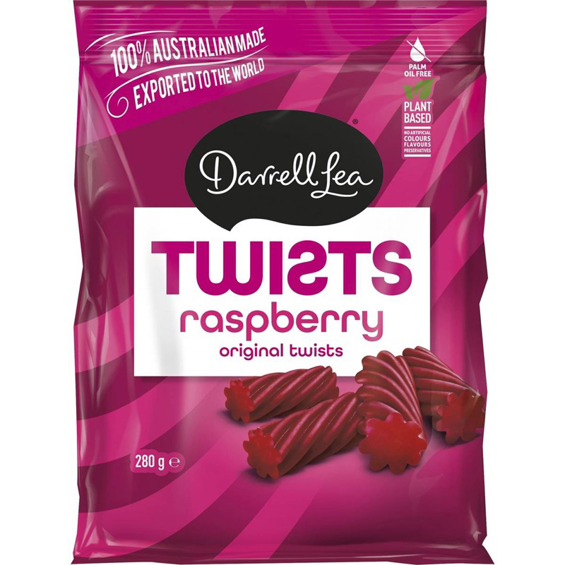 Jual Darrell Lea Twists Raspberry Liquorice 280g - Australia | Shopee ...