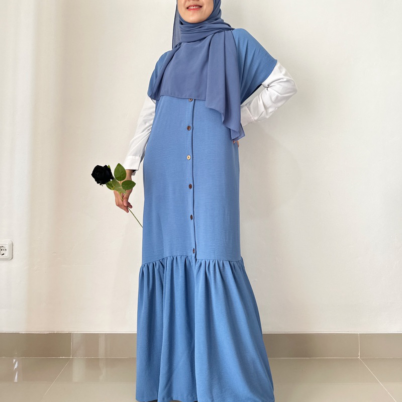 Jual [ COD ] Vivian Outer by Ammisha | Gamis Luaran Kekinian | Casual ...