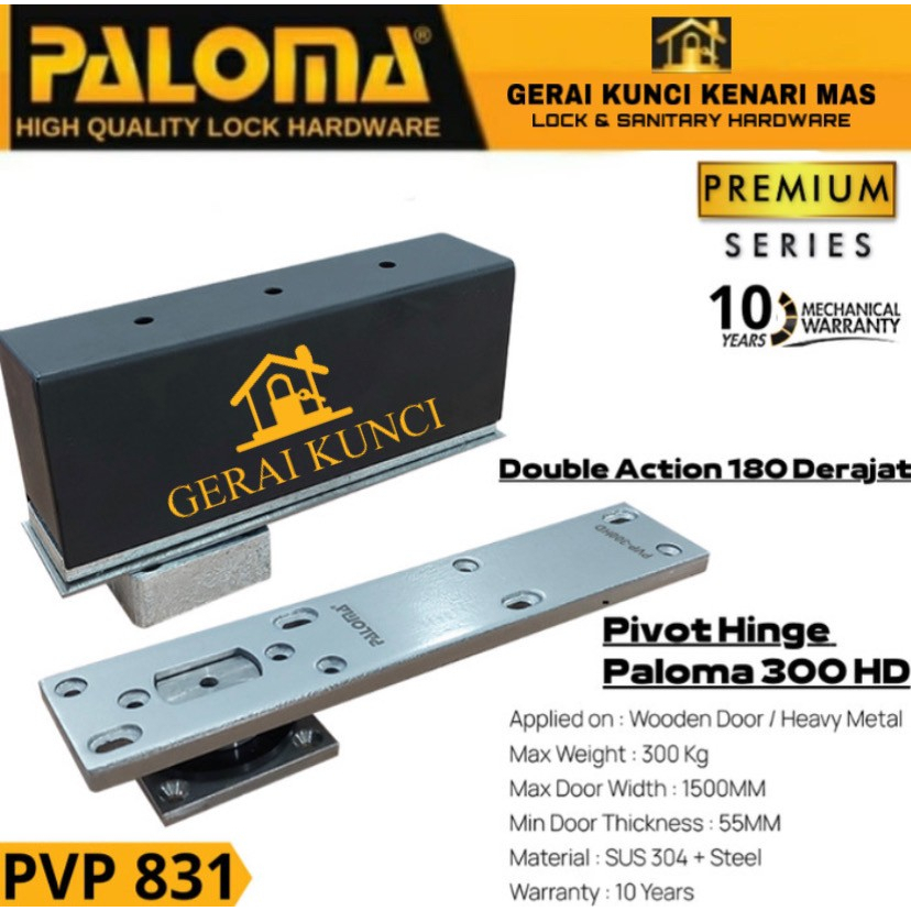 Jual PALOMA PVP 831 Pivot Hinge Concealed Engsel Pintu Tanam Lantai ...