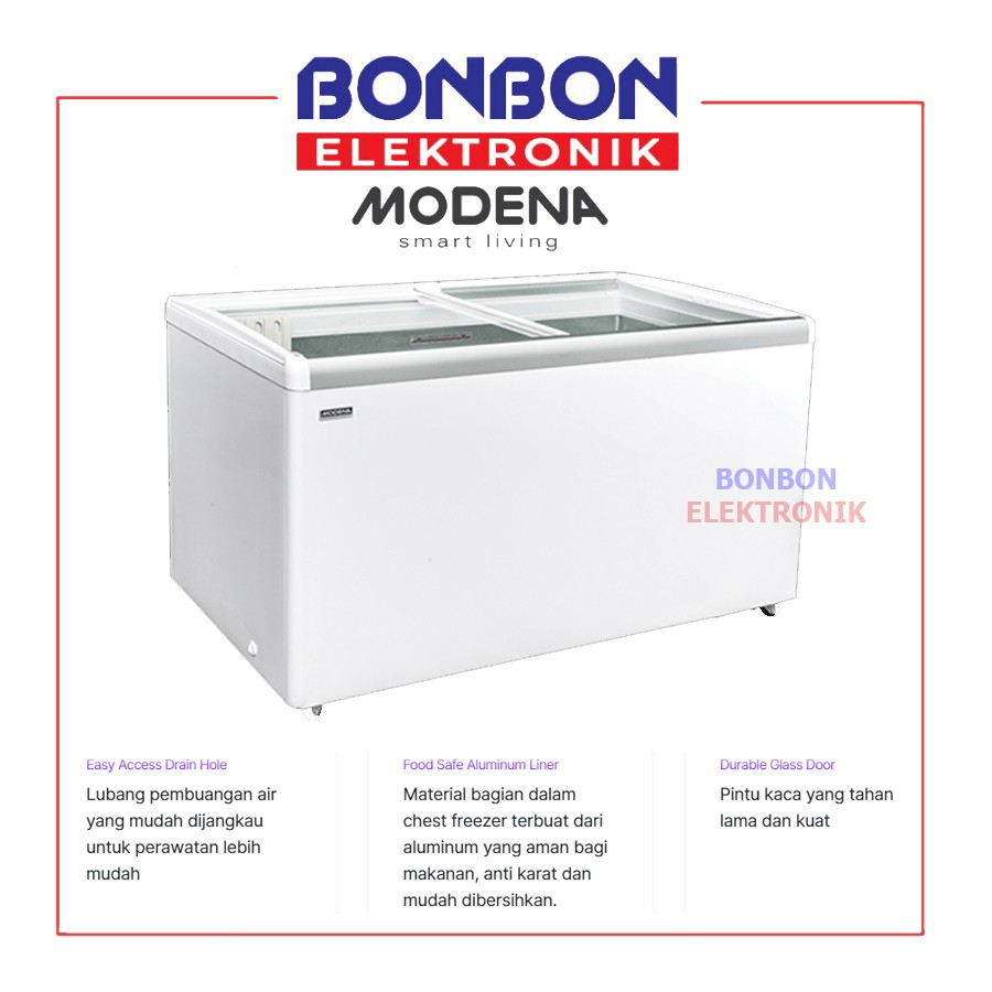 Jual Modena Sliding Glass Freezer 516 Liter MC 0526 / MC0526 Cooler Box ...