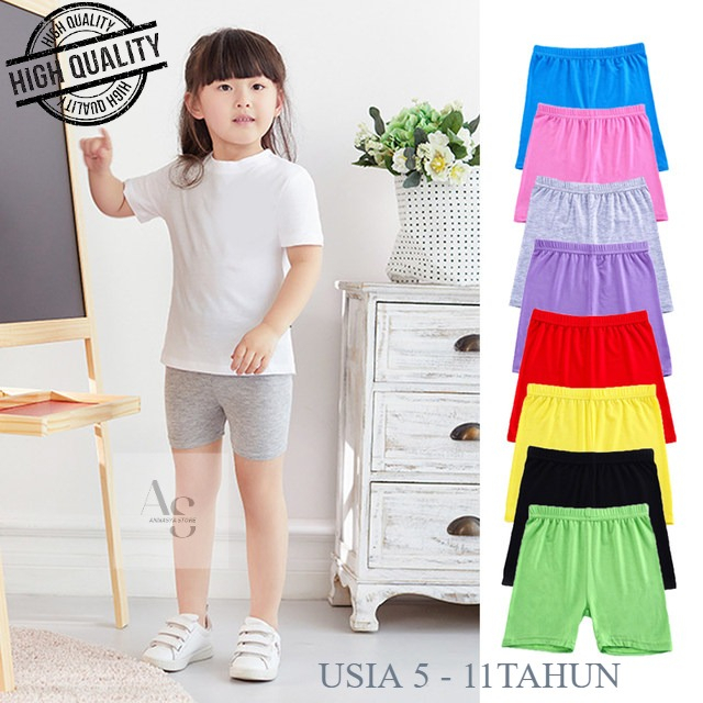 Jual Short Celana Anak / Daleman Anak Perempuan / Street Legging Pendek Spandex Anak TK SD Bahan ...