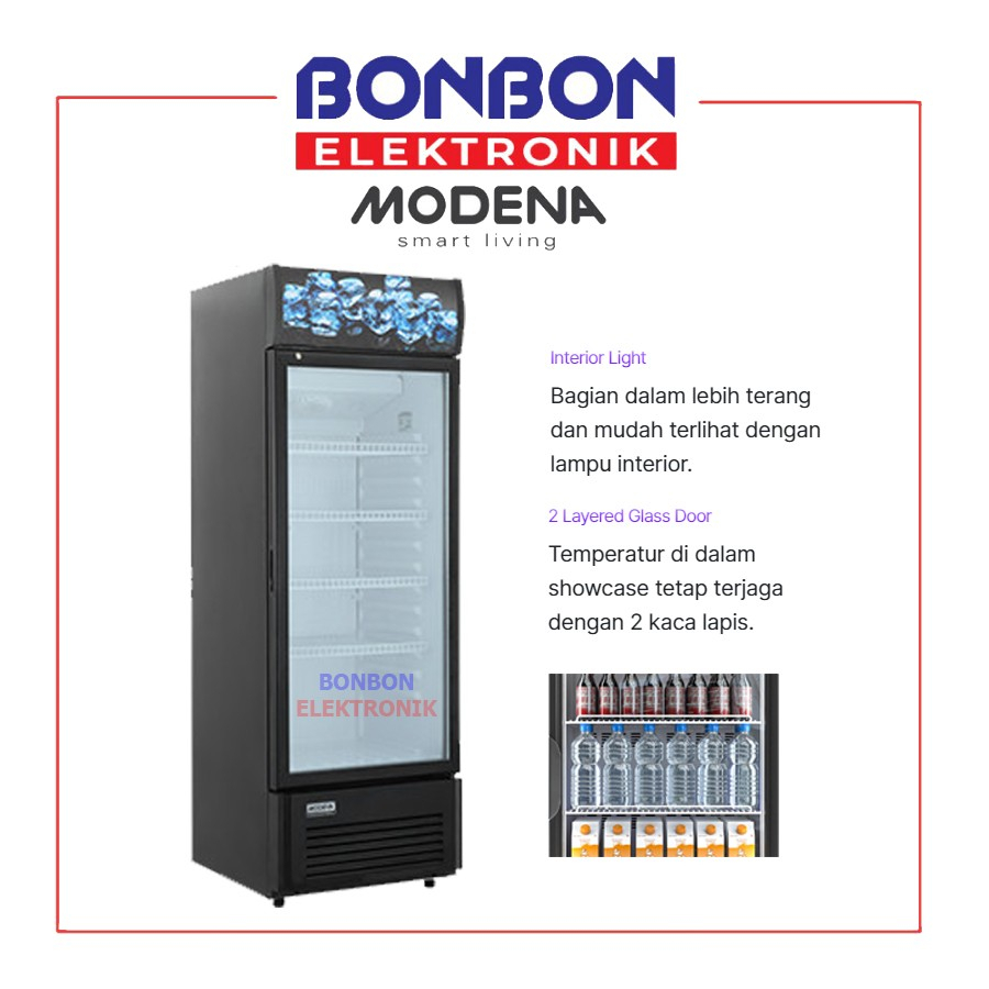 Jual Modena Showcase Cooler 200 Liter SC 1203 / SC1203 | Shopee Indonesia