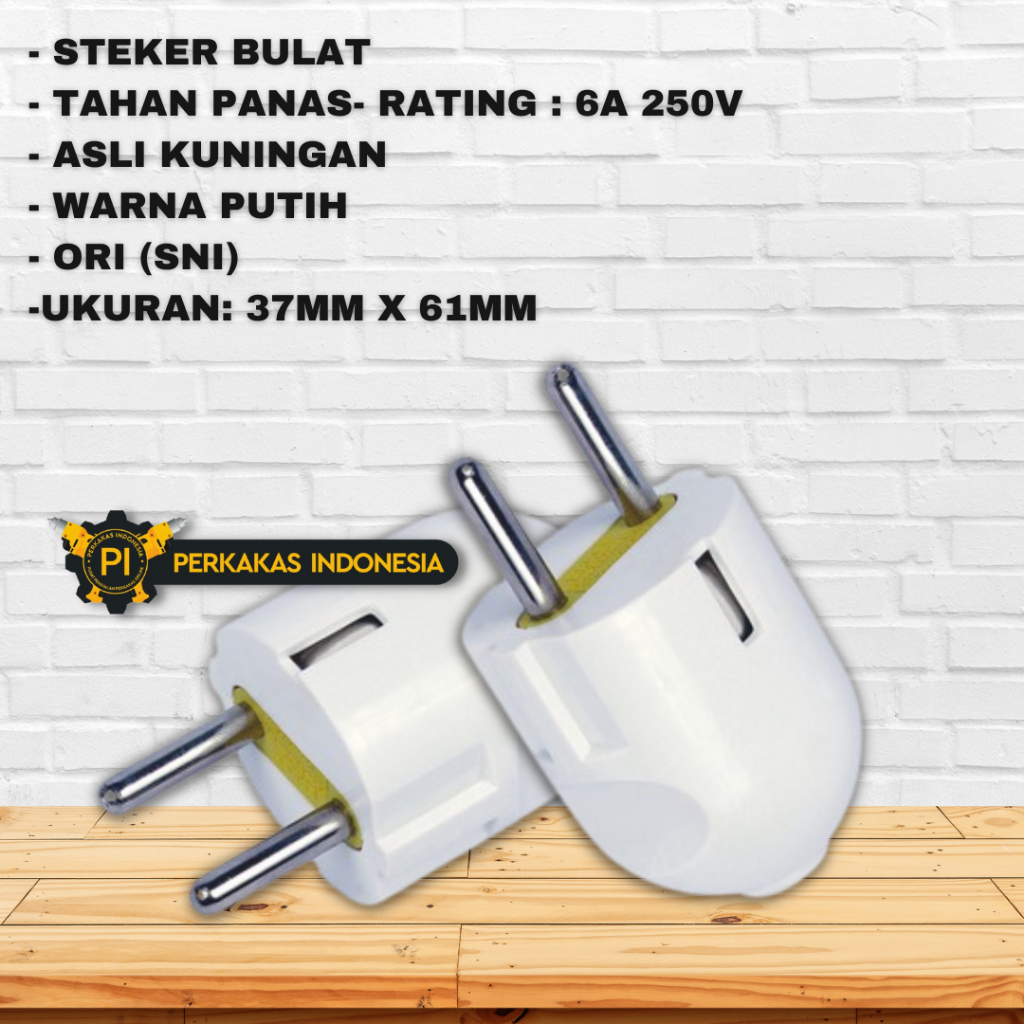 Jual Steker Listrik Model Bulat Putih Colokan Listrik Sambungan Kabel ...
