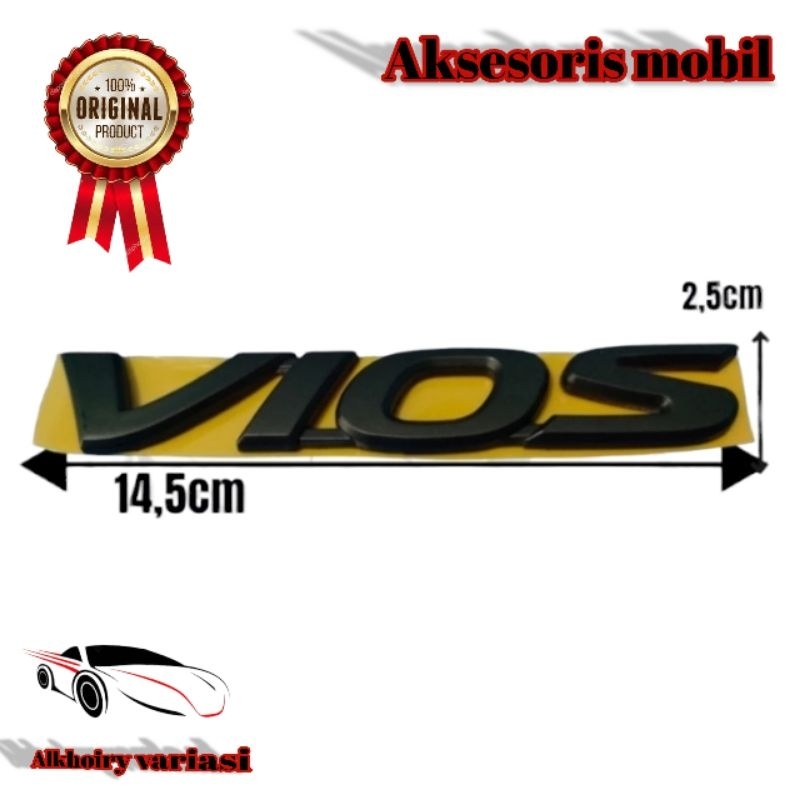 Jual Emblem Tulisan Vios hitam doff Lambang stiker Vios hitam doff ...