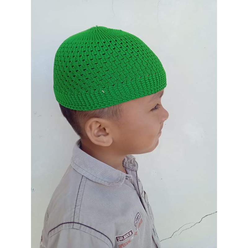 Jual peci rajut nanas polos - anak ( TK ) khusus kodian ( isi 20 pcs ...