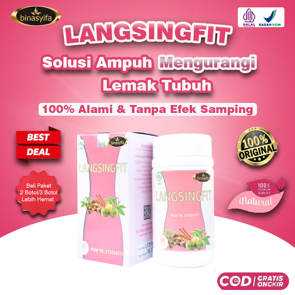 Jual LANGSINGFIT Pelangsing Herbal Alami Melunturkan Lemak Yang ...