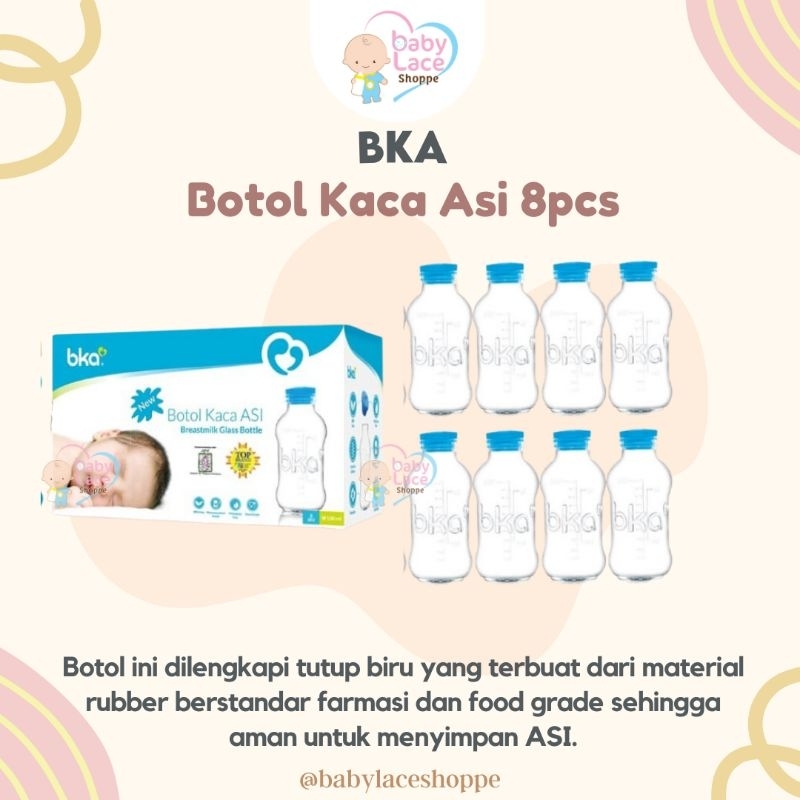 Jual BKA Botol kaca ASI tempat simpan ASI - 8pcs | Shopee Indonesia