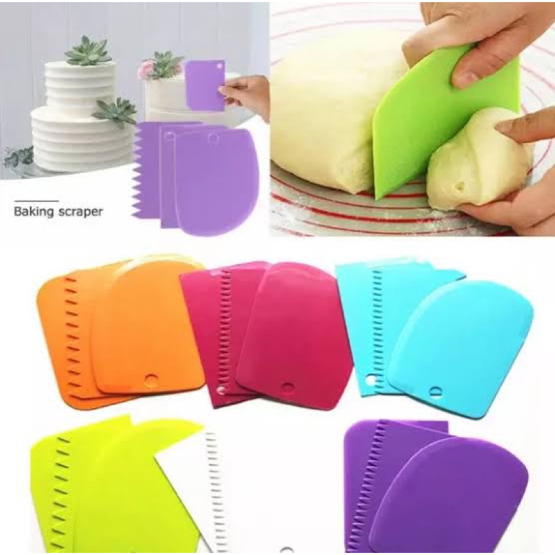 Jual Scrapper / Alat Pengikis Kue Fondant isi 3pcs (warna random ...
