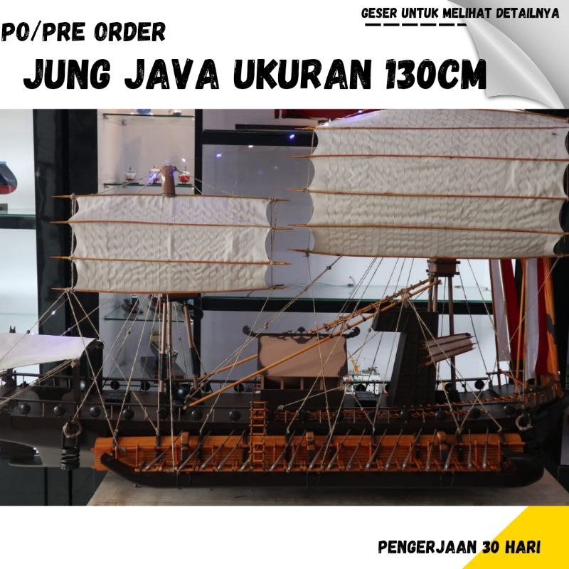 Jual (PO/PRE ORDER)MINIATUR KAPAL LAYAR JUNG JAVA 130CM | Shopee Indonesia