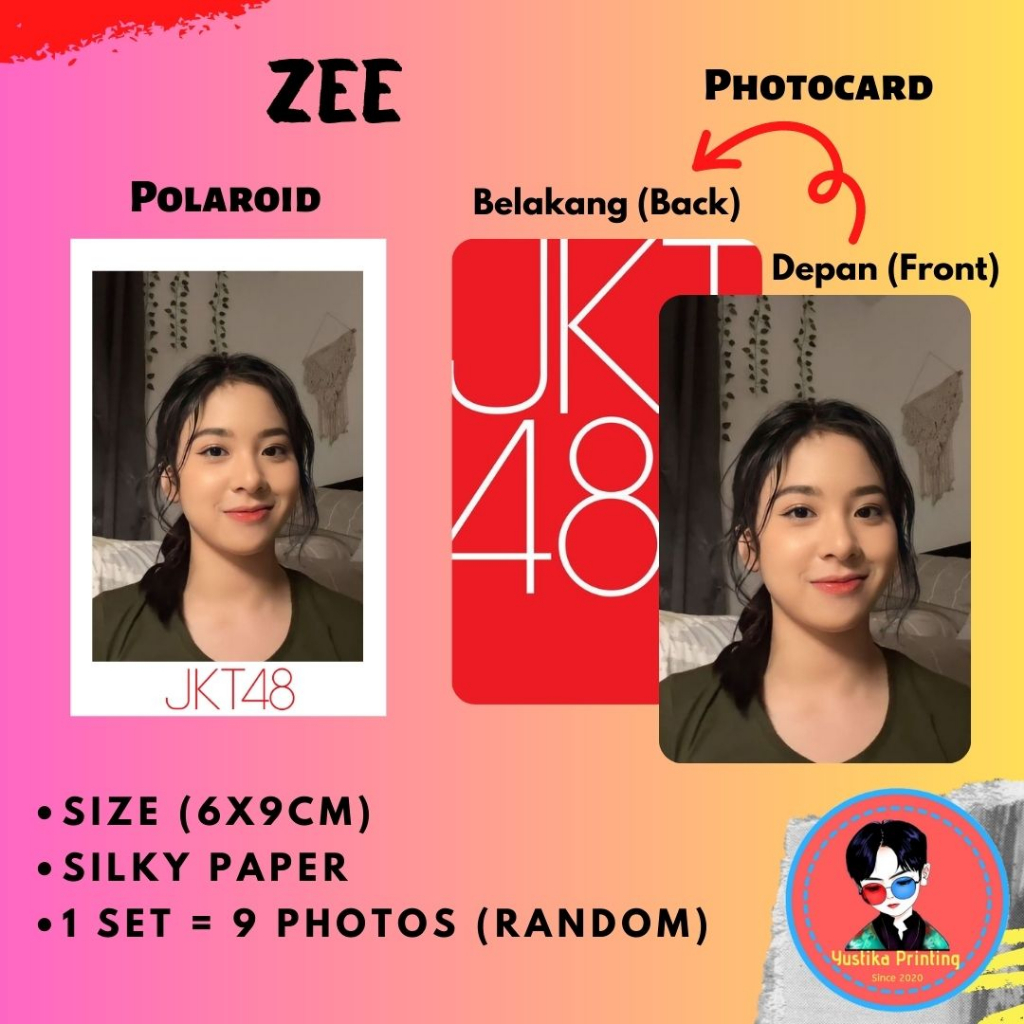 Jual (ISI 9 PCS) PAKET PHOTOCARD POLAROID STIKER MEMBER JKT48 ZEE SHANI ...