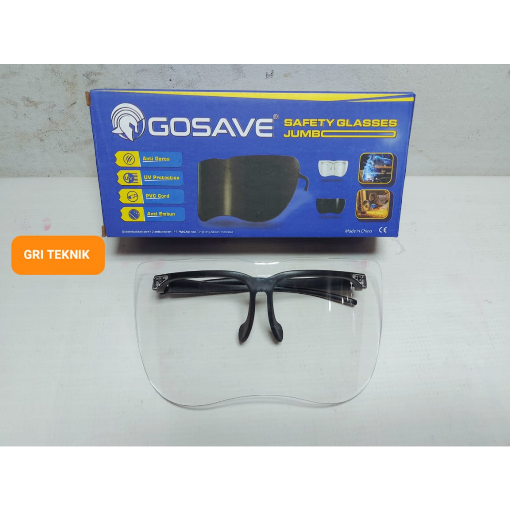 Jual JUMBO CLEAR !!! KACA MATA LAS JUMBO WARNA CLEAR GOSAVE / SAFETY ...