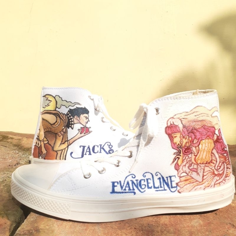 Jual Jasa Lukis Sepatu Kanvas / Kain Wanita (gambar custom) - Hand ...