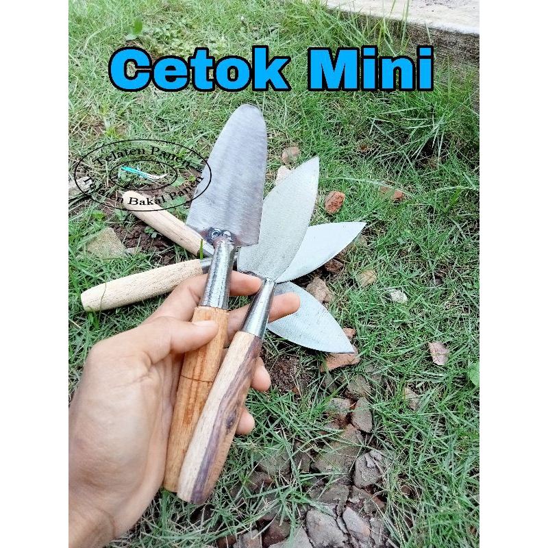 Jual Cetok Sendok Semen Unyil Mini Gagang kayu Lancip Lengkung | Shopee ...