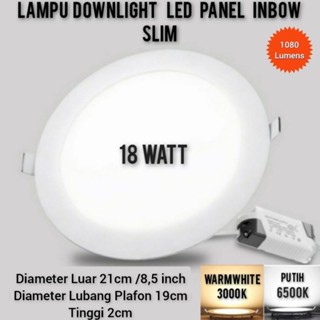 Jual Lampu Downlight LED Panel Slim Tipis Bulat Inbow Tanam 3W 6W 9W ...