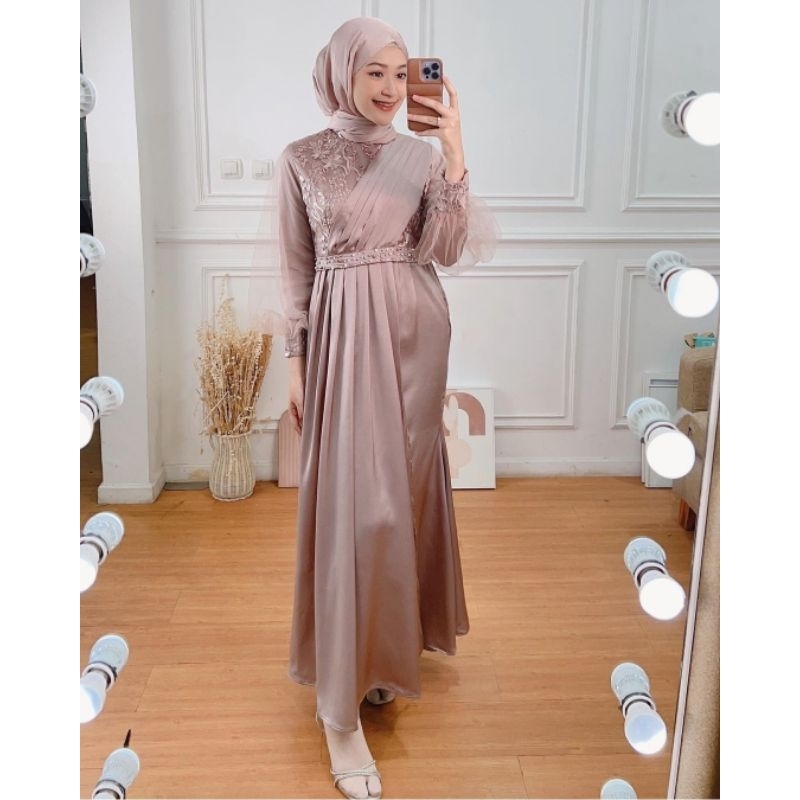 Jual BATIK OFFICIAL - Gamis Wanita Premium Adeeva Gamis Brokat Tulle ...