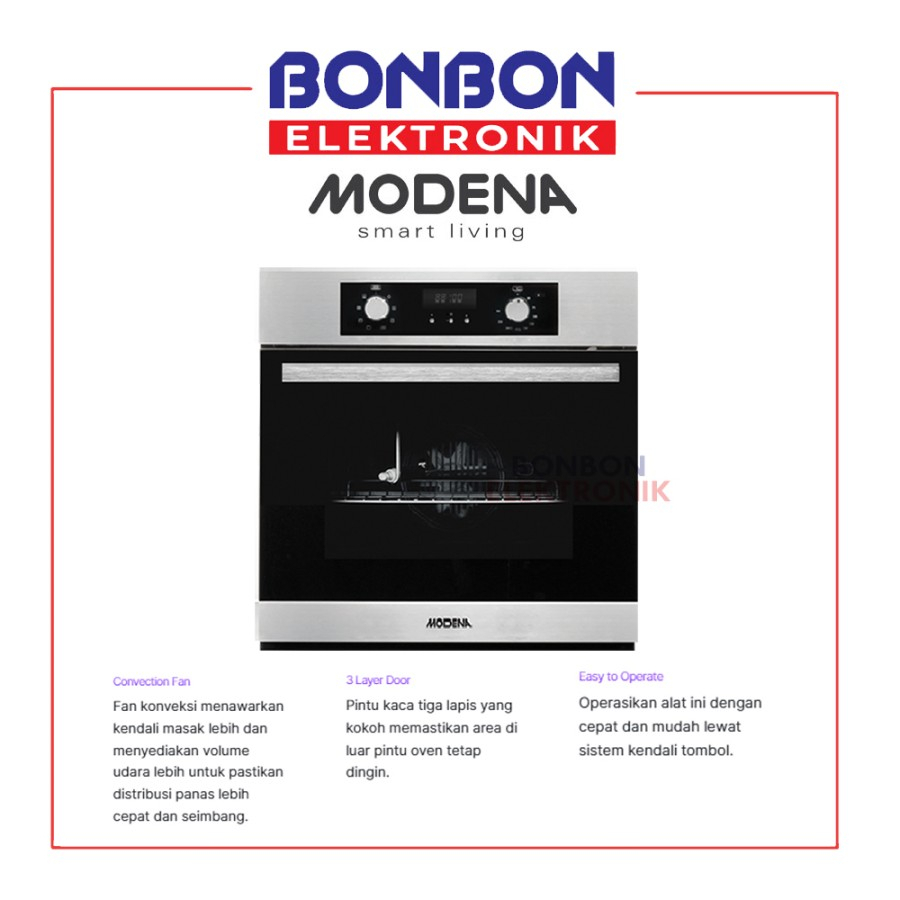 Jual Modena Built-in Electric Oven 67L BO-4630 / BO 4630 Oven Tanam ...