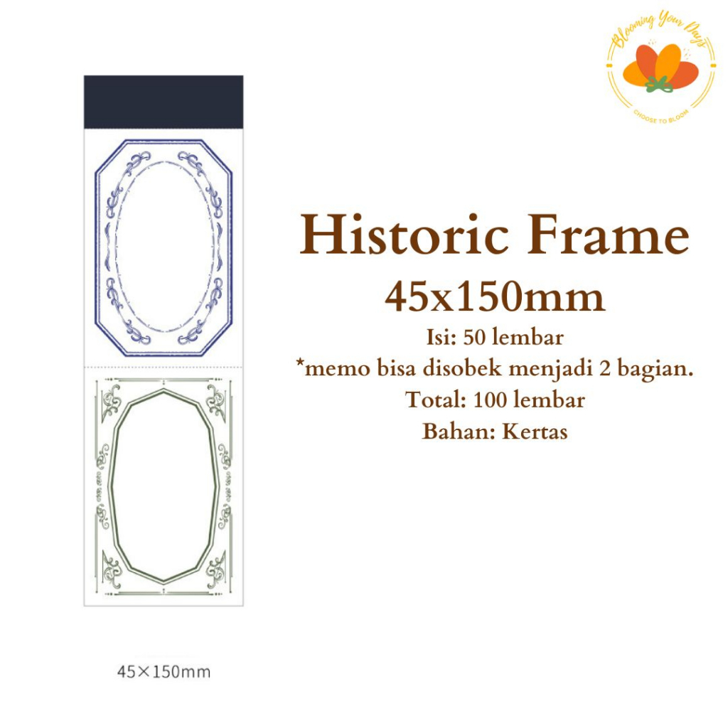 Jual 50lembar Memo pad vintage retro frame memo catatan bunga scrapbook ...