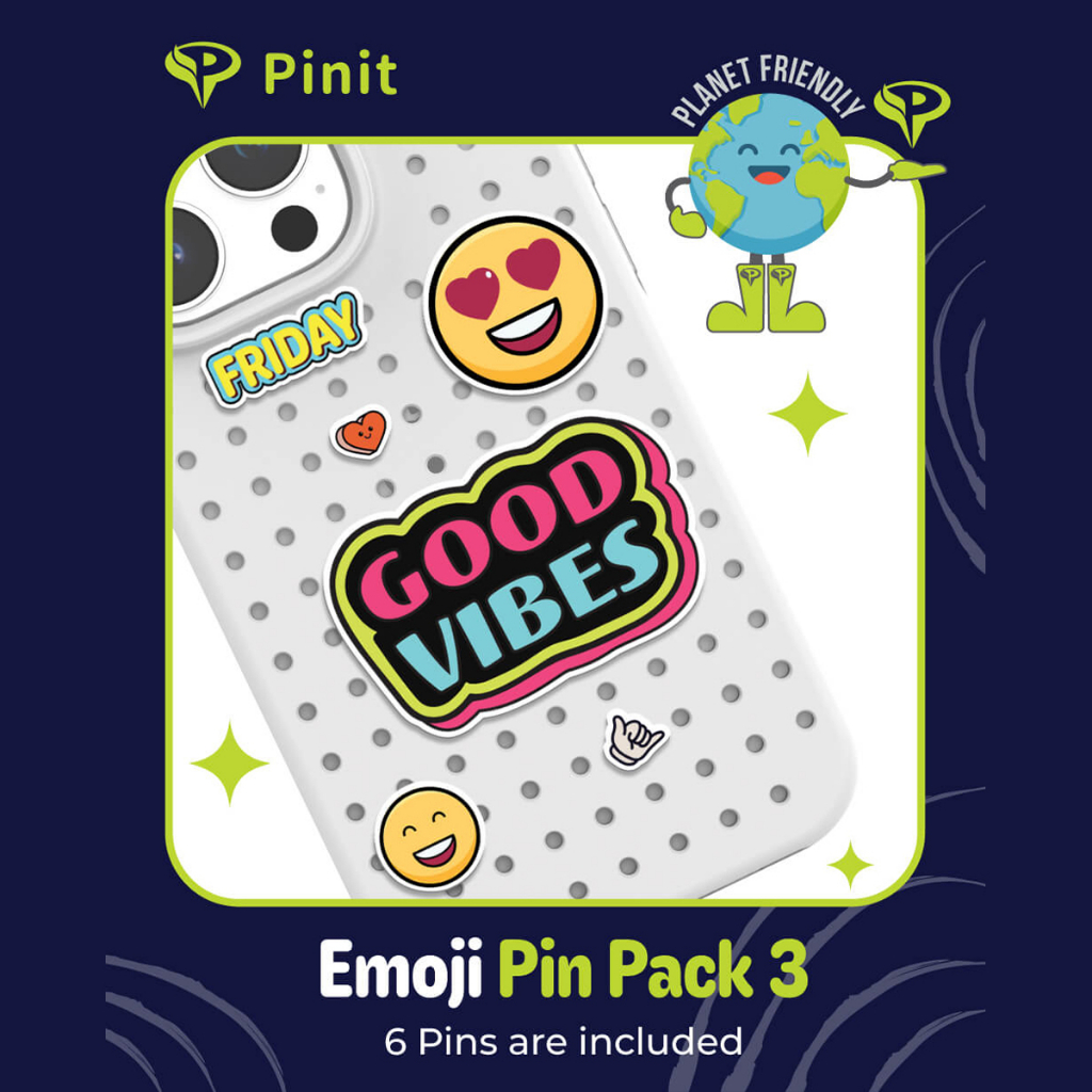 Jual Pinit Emoji Pin Pack 3 with 6 Pins for Decorate and Custom ...