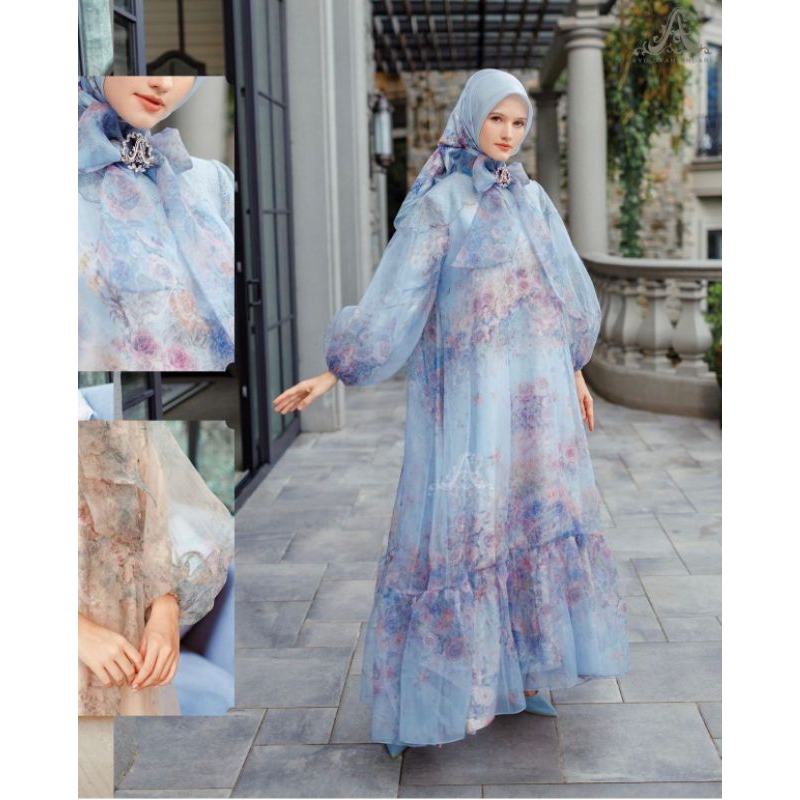 Jual organza silk motif / kain organza / kain kaca organza / kain ...