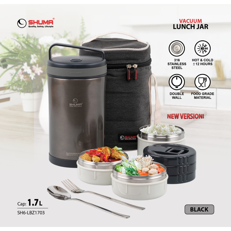 Jual SHUMA S/S 316 Vacuum Insulation Lunch Jar 1100 ML 1700 ML 2500 ML | Shopee Indonesia
