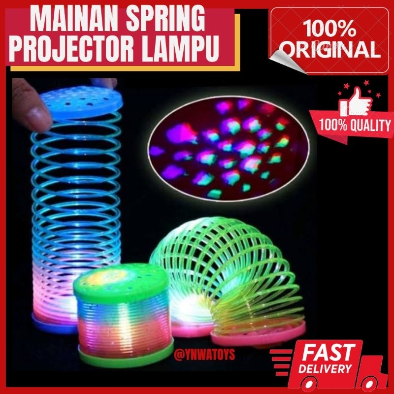 Jual MAINAN SPRING PER RAINBOW PROJECTOR NYALA LAMPU LED/MAINAN PER ...
