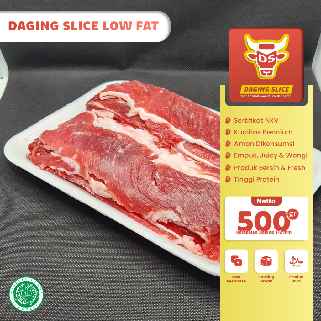 Jual Beef Slice Low Fat 500gr Daging Sapi Shortplate Less Fat Rendah ...
