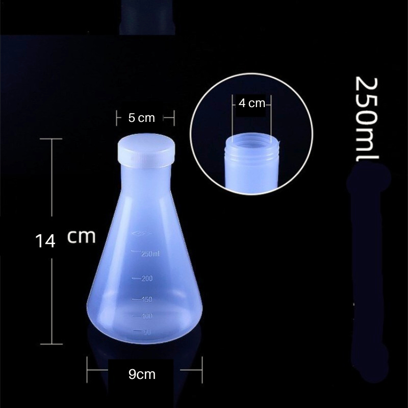 Jual Tabung Gelas Ukur Lab Bentuk Labu Kerucut Erlenmeyer Flask dan Tutup - ukuran 100 dan 250 ...