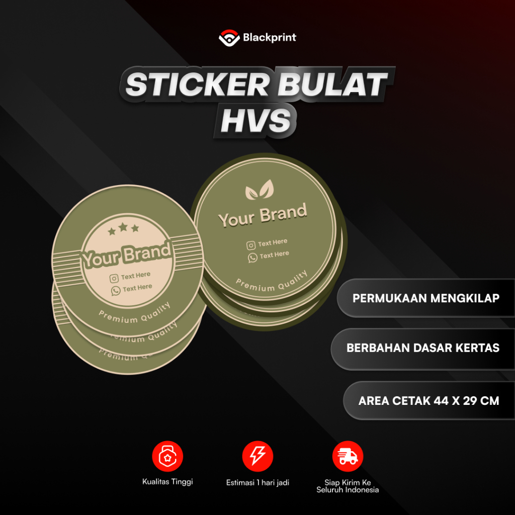 Jual Cetak Stiker Label Bulat HVS / Stiker kustom bulat Murah / Stiker ...
