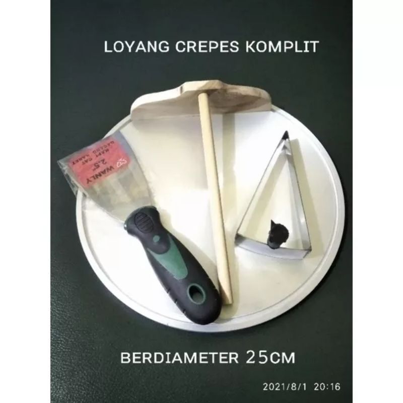 Jual Loyang Crepes Semi otomatis + Kayu Perata 25cm | Shopee Indonesia