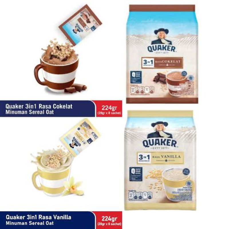Jual Quaker Sachet 224g (28gx8sachet) | Shopee Indonesia