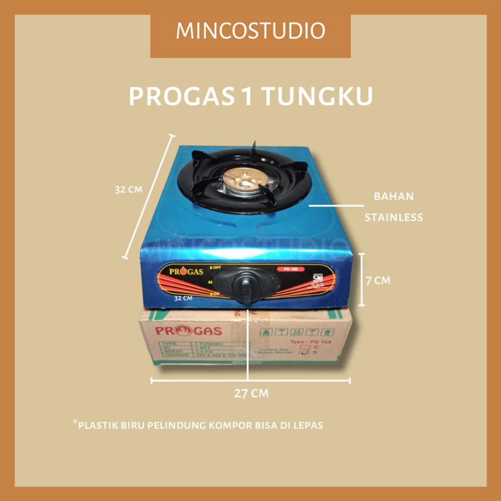 Jual KOMPOR GAS PROGAS 1 TUNGKU / PROGAS 1 TUNGKU / KOMPOR STAINLESS ...