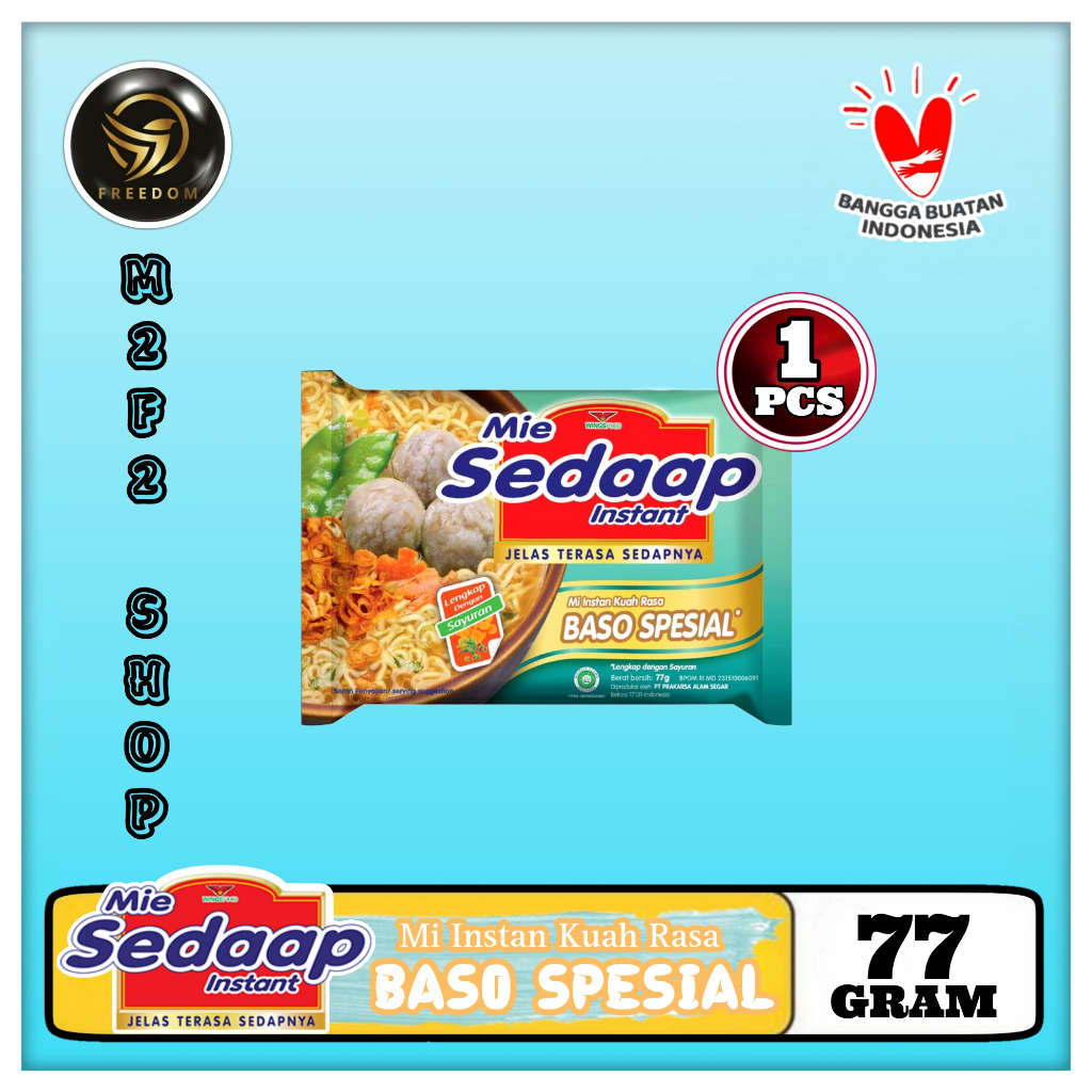 Jual Mie Sedaap Instant Kuah Rasa Baso Spesial | Bag - 77 gr (Kemasan ...