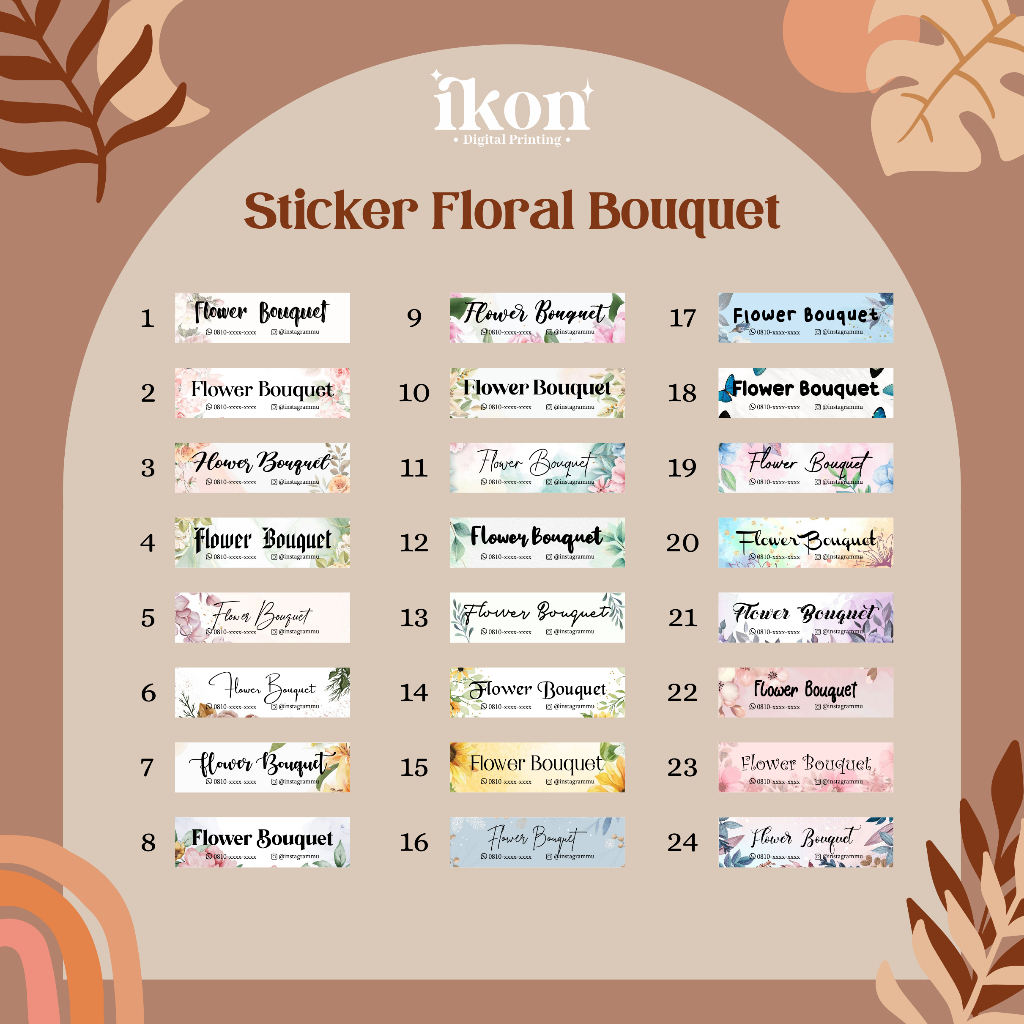 Jual STICKER FLORAL BOUQUET UKURAN 1x4 / STIKER BUNGA | Shopee Indonesia