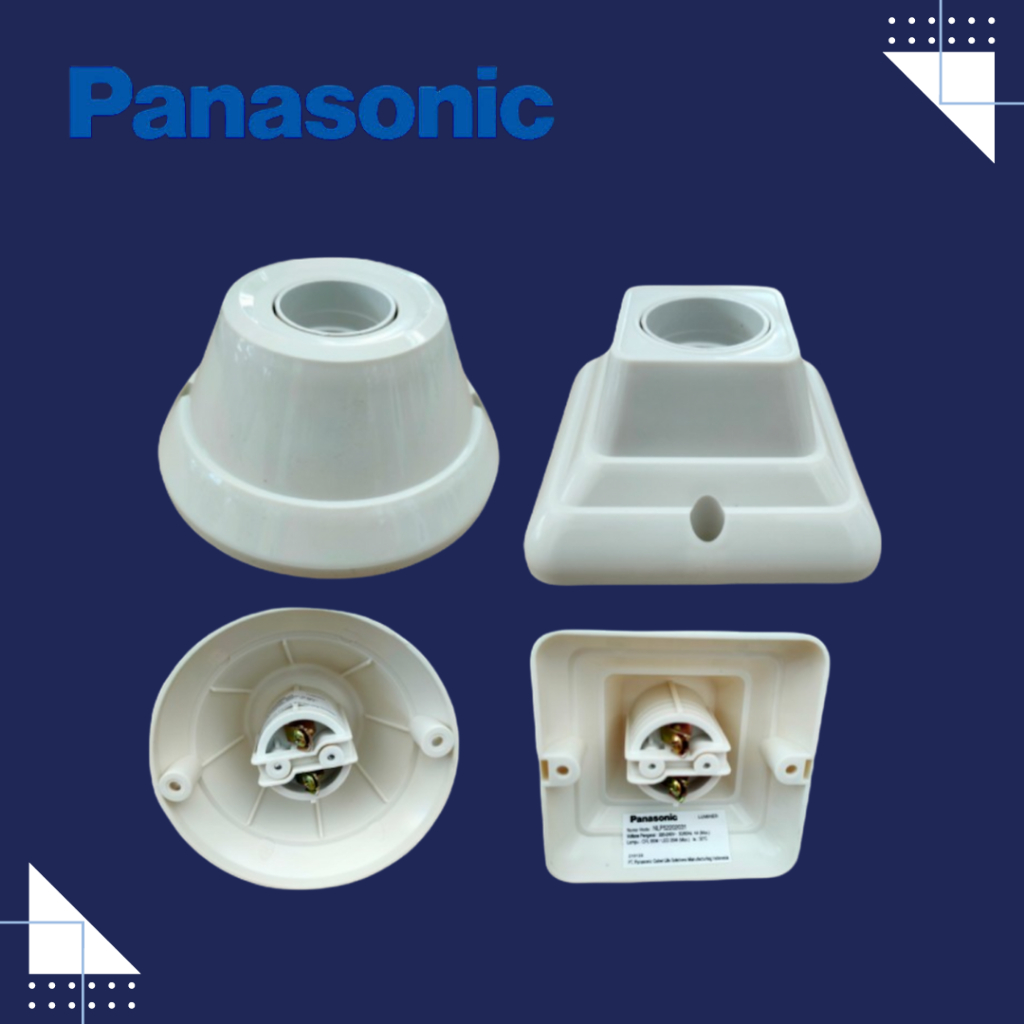 Jual Fitting Fiting Rumah Lampu Plafon E27 Kotak Bulat Panasonic Putih ...