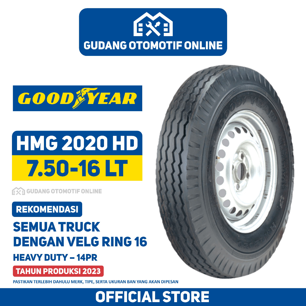 Jual BAN TRUK BAN GOODYEAR HMG2020 HD 750 16 - BAN TRUCK TRUK 7.50 16 75016 - BAN BENANG GOOD ...