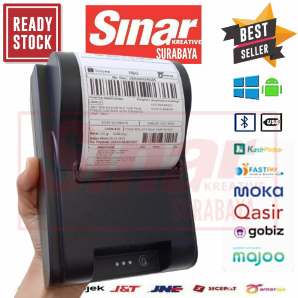 Jual PRINTER THERMAL BLUETOOTH 80MM C80BT CETAK KASIR STRUK DAN RESI LABEL | Shopee Indonesia