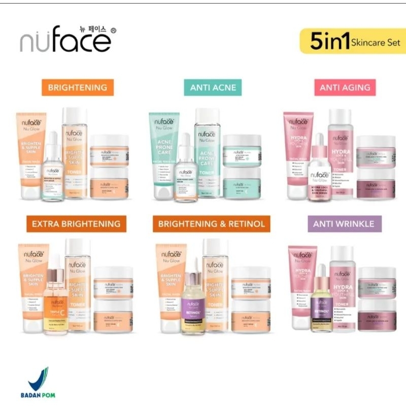 Jual 5in1 NUFACE Skincare Fuji Nu Glow paket perawatan mencerahkan ...