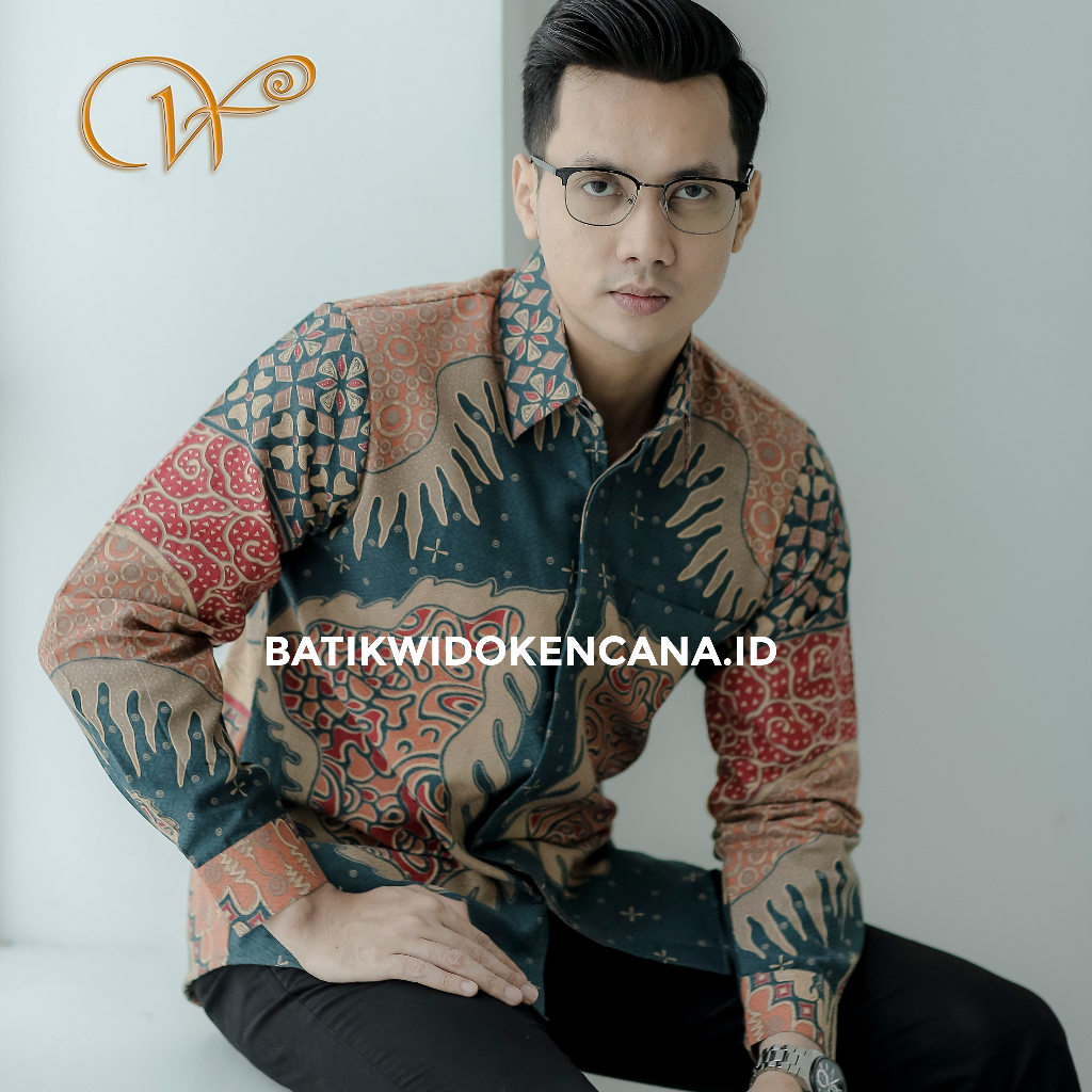 Jual KEMEJA BATIK KANTOR - MOTIF ABSTRAK SULAM - BATIK HANDPRINT MOTIF ...